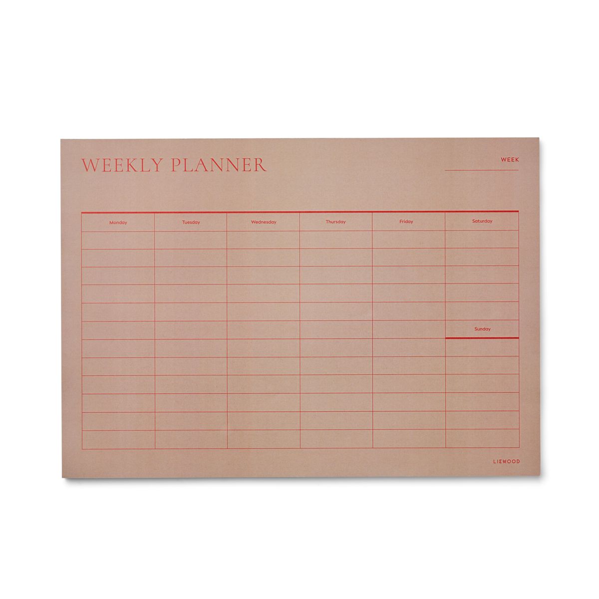 Kirby weekly planner - Pale tuscany / Apple red | LIEWOOD